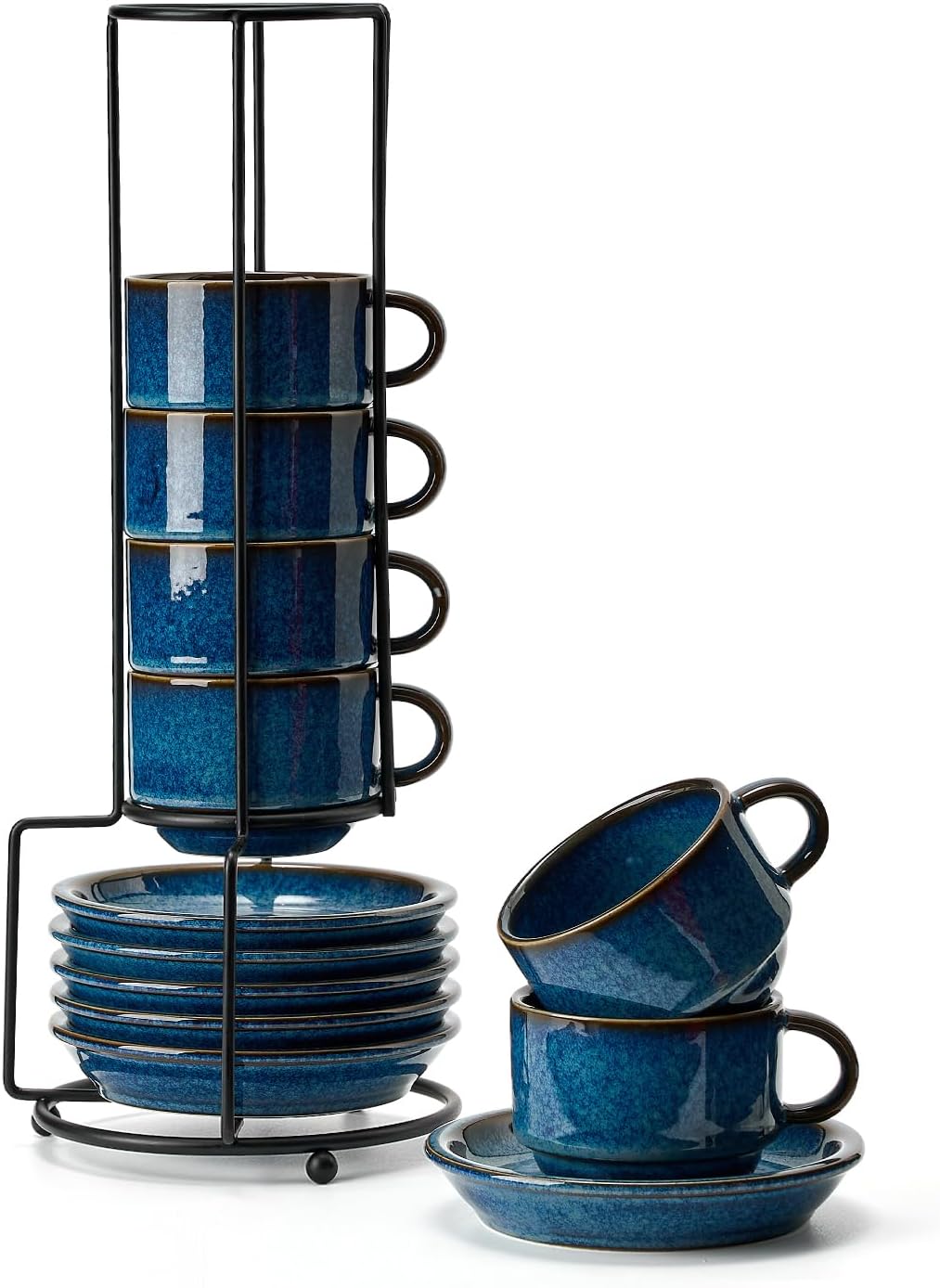 HOME DECOR Espressotassen Set - Reaktive Glasur Prozess - 6 x 150 ml ...