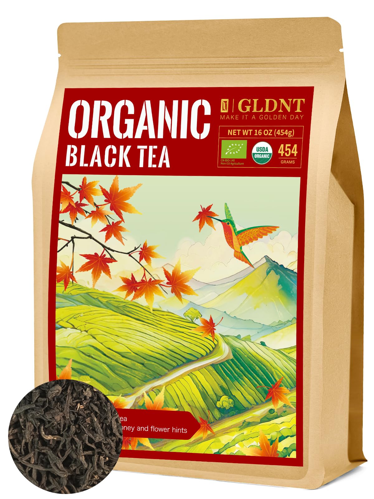 Amazon.com: GLDNT Organic Black Tea Loose Leaf, Natural Organic Black ...