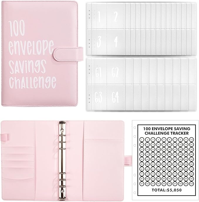 Amazon.com : 100 Envelope Challenge Binder | Easy and Fun Way to Save ...
