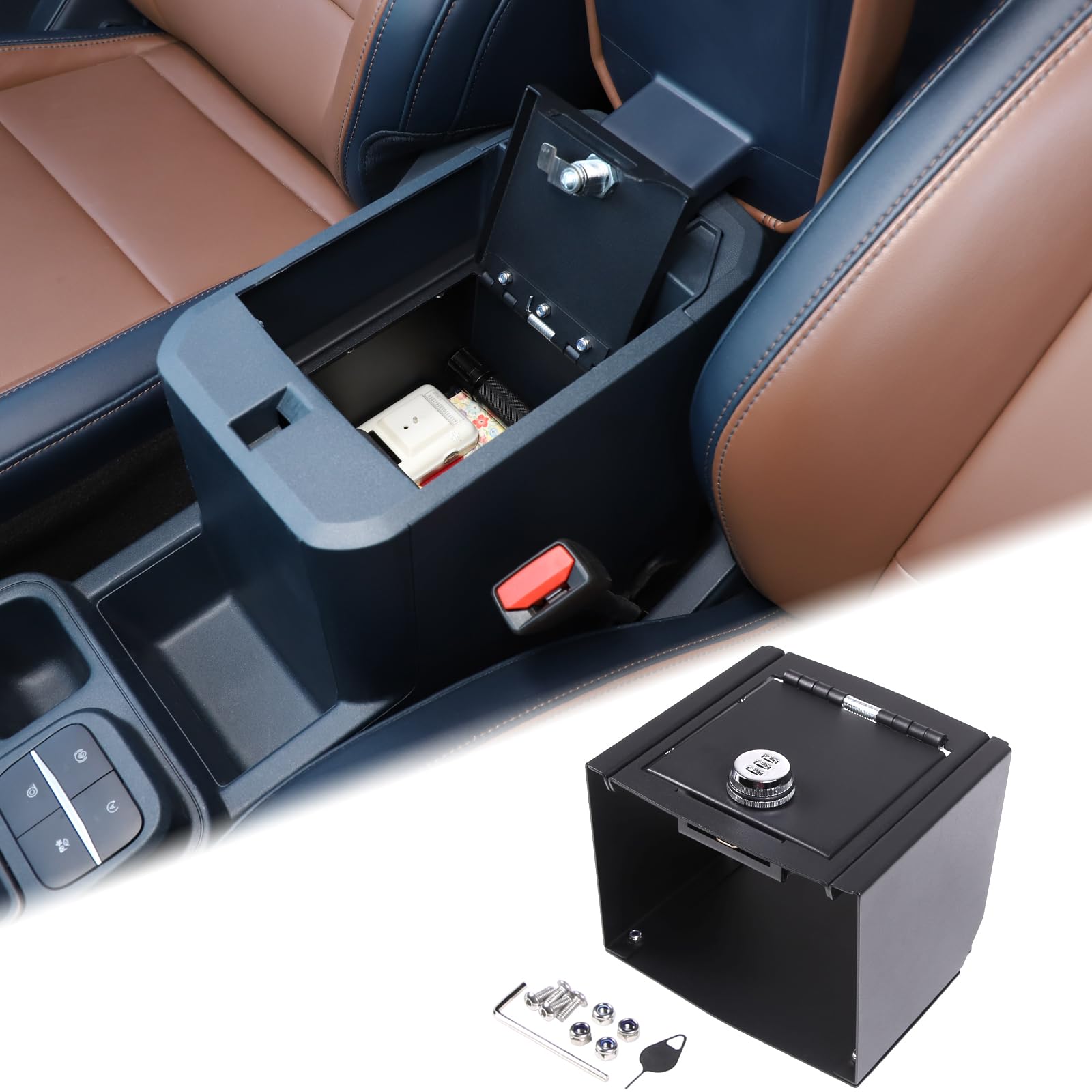 Amazon.com: Truck Center Console Lock Safe Box Armrest Storage ...