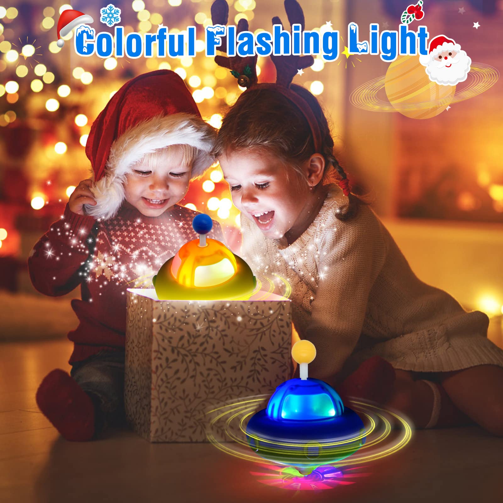 2 Pcs Spinning Top, Light Up Sensory Toys Toddlers 3-4, Indoor ...