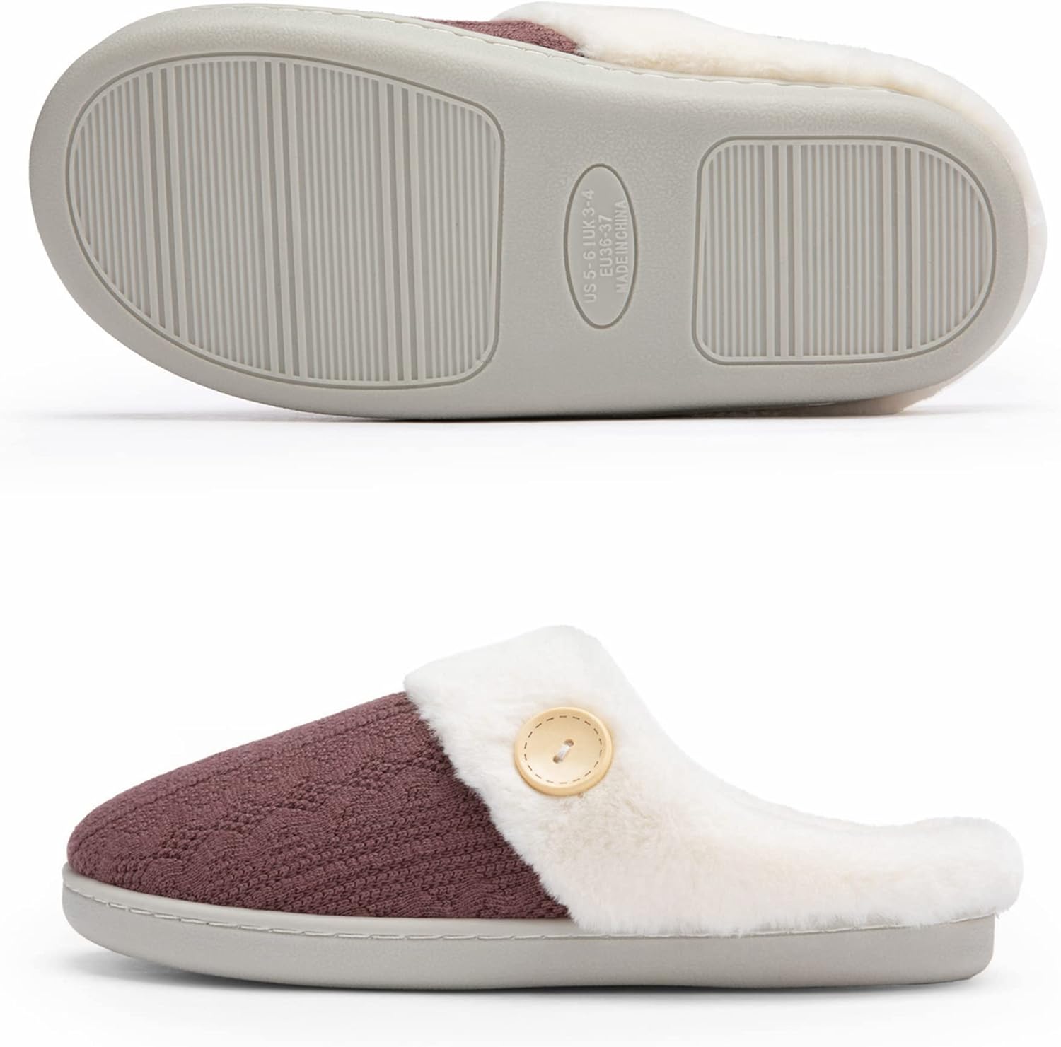 Chantomoo Womens Slipper Warm Comfy Memory Foam House Slippers Knitted ...