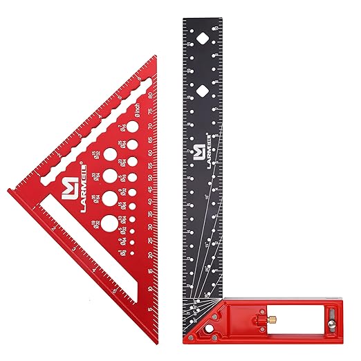 LARMEIL Rafter Square 7 Inch and Framing Square 12 Inch Carpenter ...