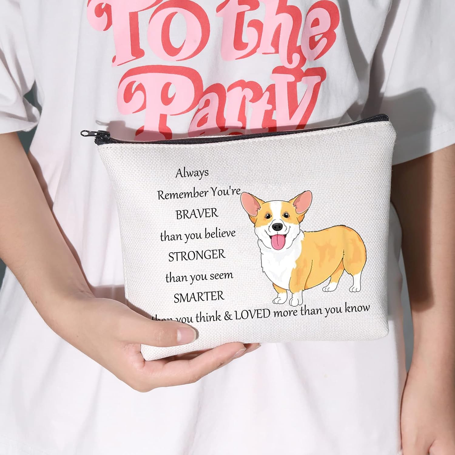 LEVLO Corgi Dog Cosmetic Make up Bag Corgi Lover Gift Corgi You Are ...