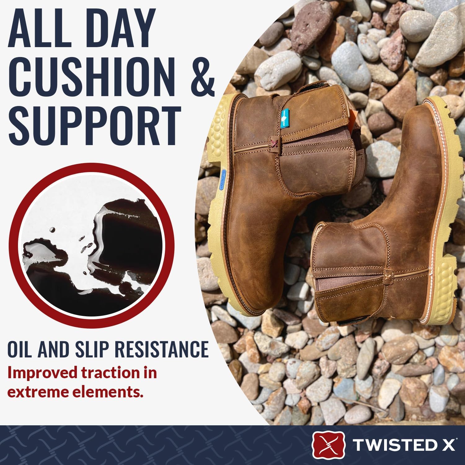 Twisted X Botas de trabajo impermeables desgastadas de 6 «para hombre ...