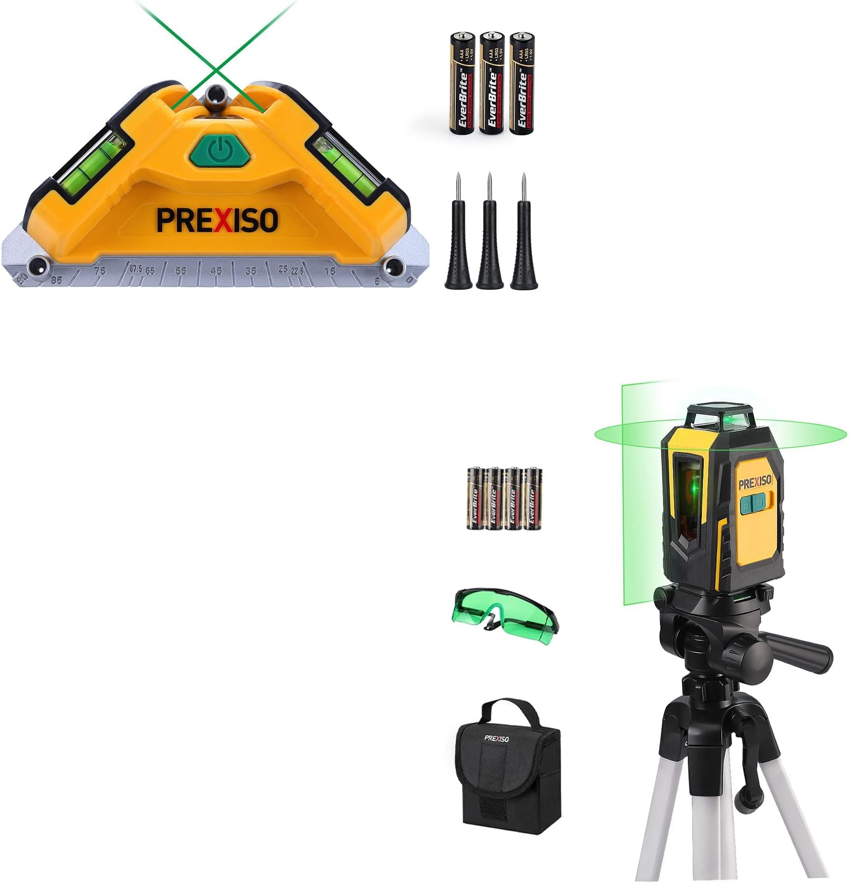 PREXISO Square Laser-65Ft Green Beam Floor Tile Laser Level & PREXISO ...
