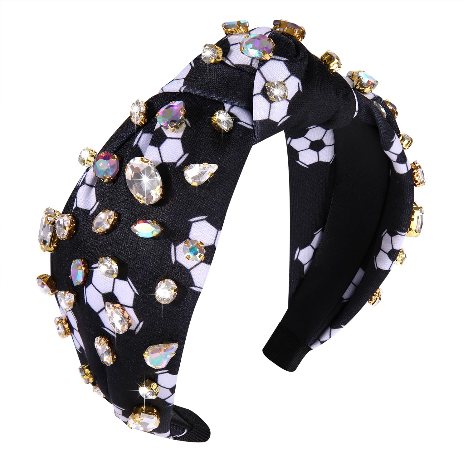 Amazon.com : Rhinestone Knotted Headband for Women Baseball Football ...