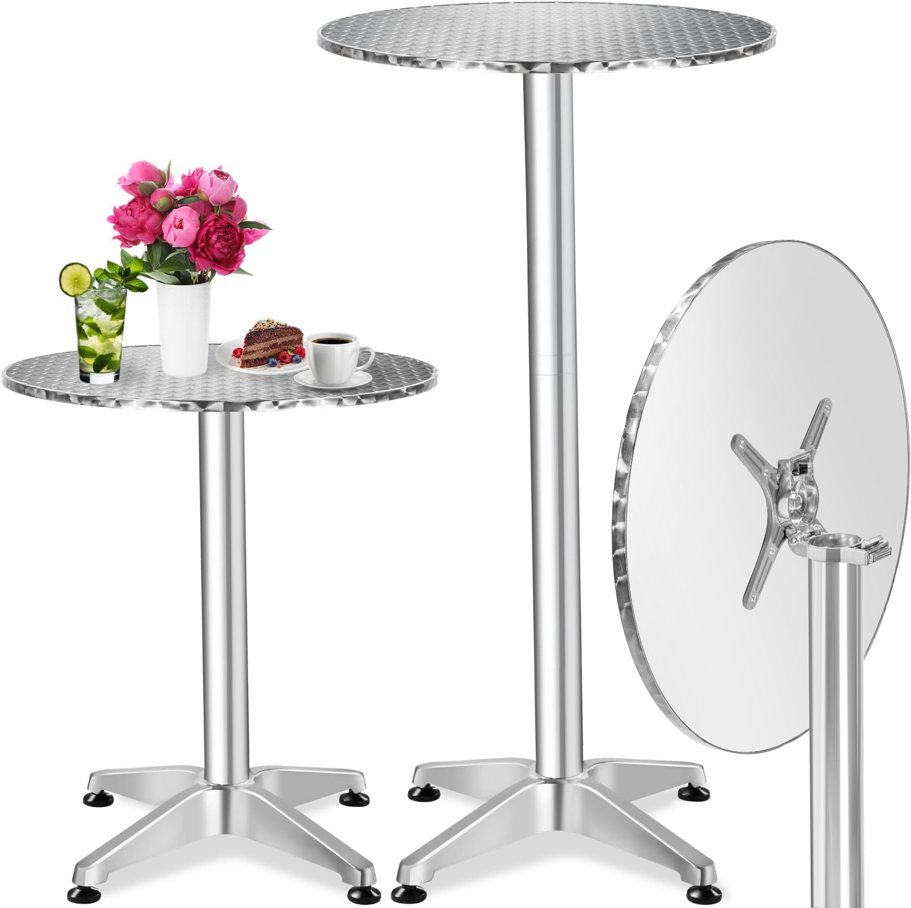 HOMCOM Table de Bar Table Bistro Mange-Debout Chic Style Contemporain ...