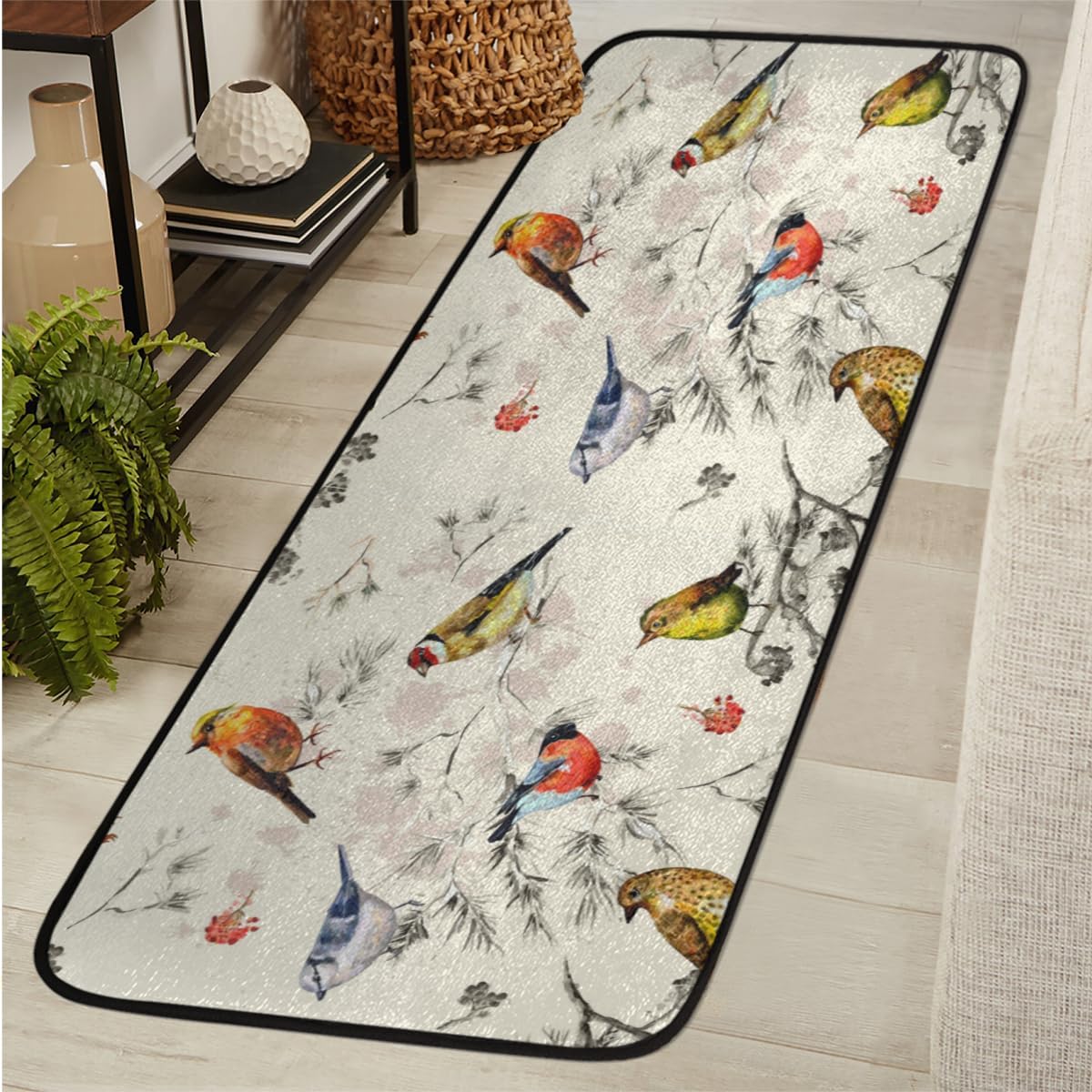 Amazon.com: Lovely Retro Bird Washable Runner Rug - 2x6 Feet Rug ...