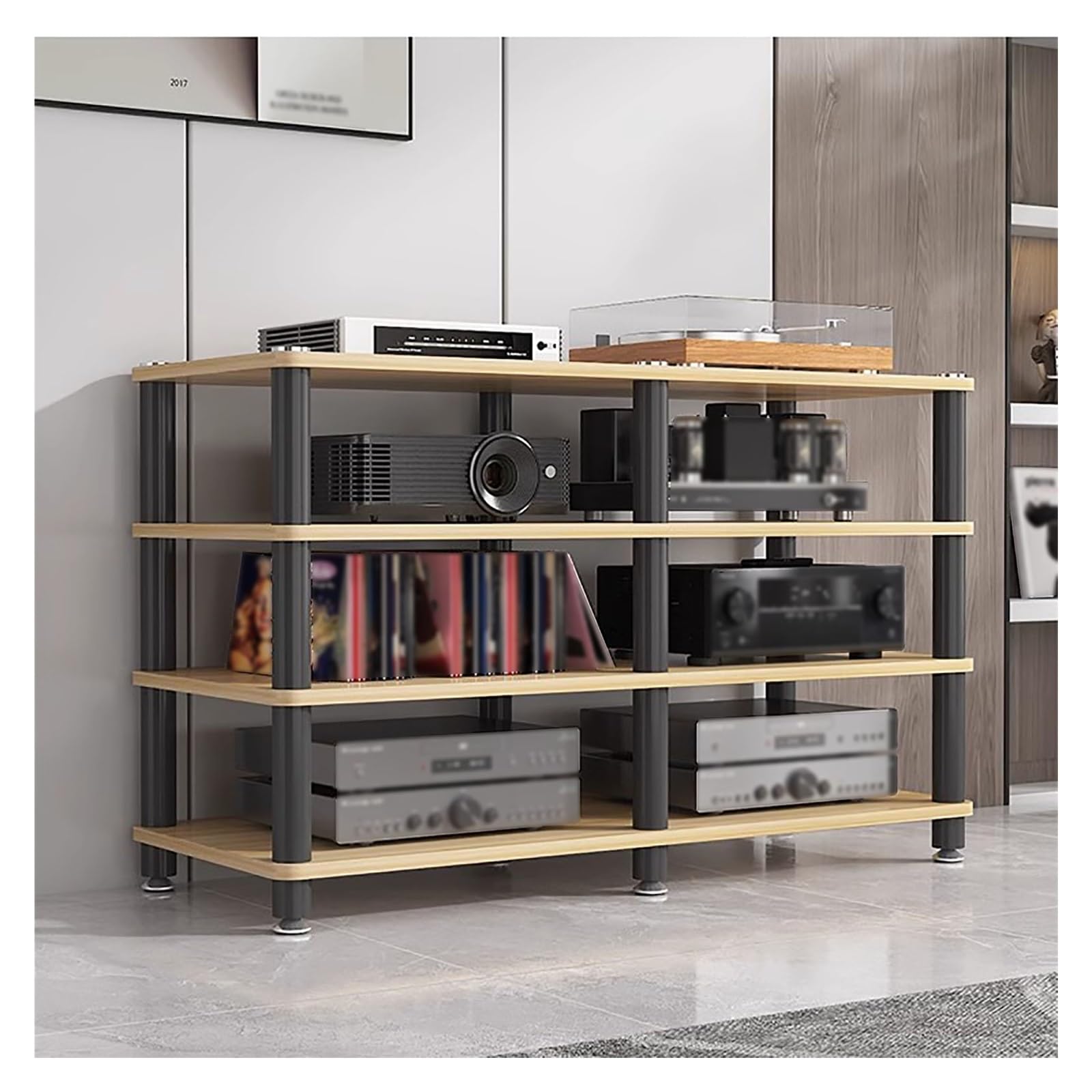 Hifi Racks 4 Tier Home Entertainment Media TV Stereo Stand, Corner ...