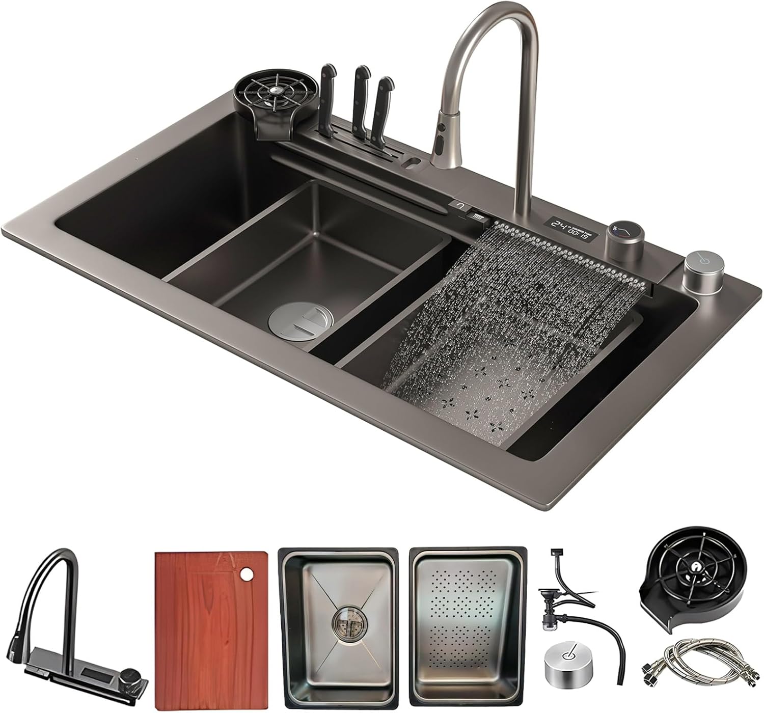 Amazon.com: icVantA Waterfall Kitchen Sinktemperature Display ...