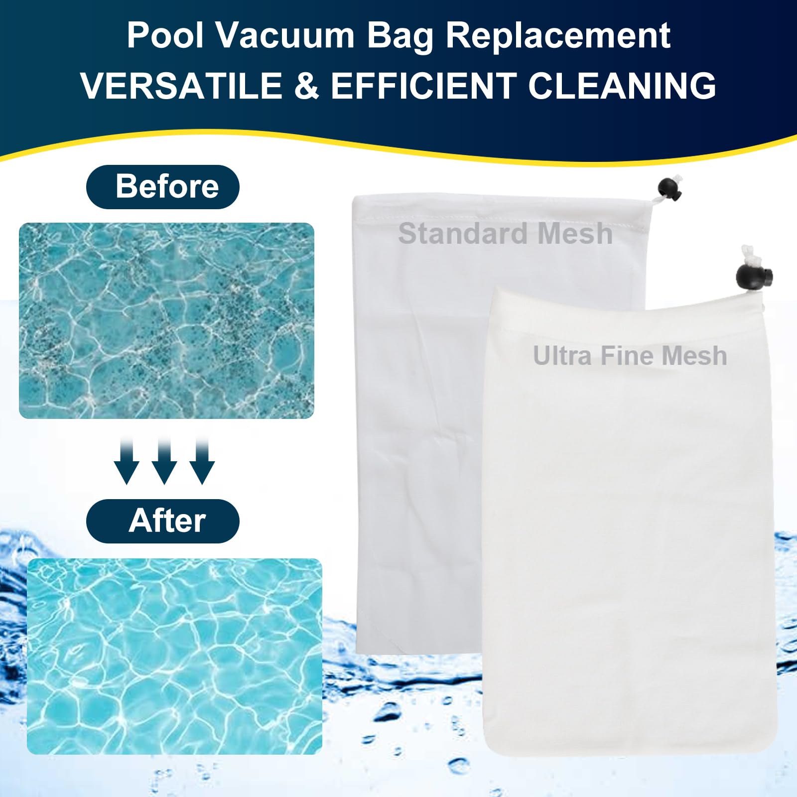 Snapklik.com : POOLAZA Pool Vacuum Bag Replacement, All Purpose ...
