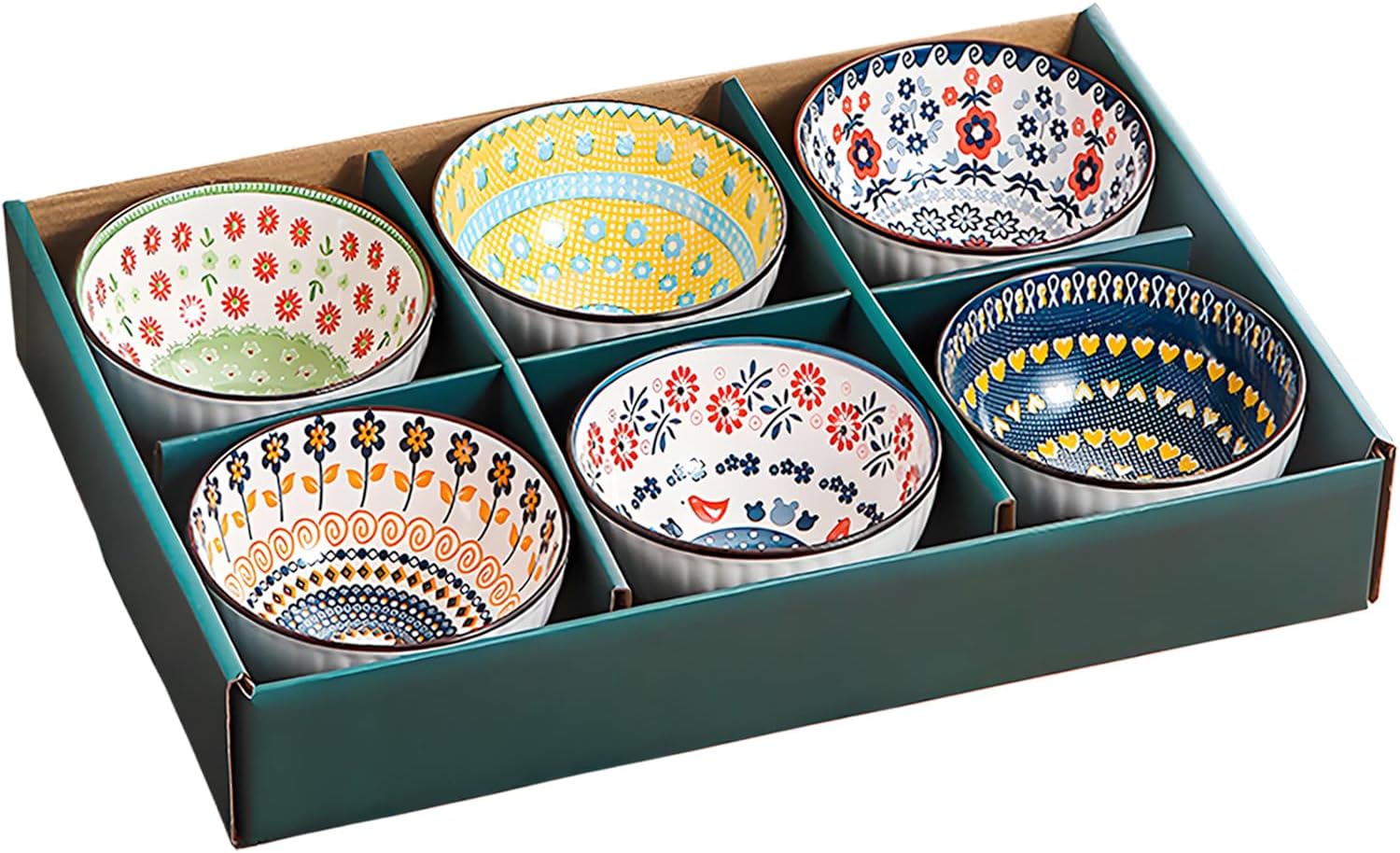 Amazon.com: Rice Bowls Set of 6, Japanese Style Small Bowls 10oz ...