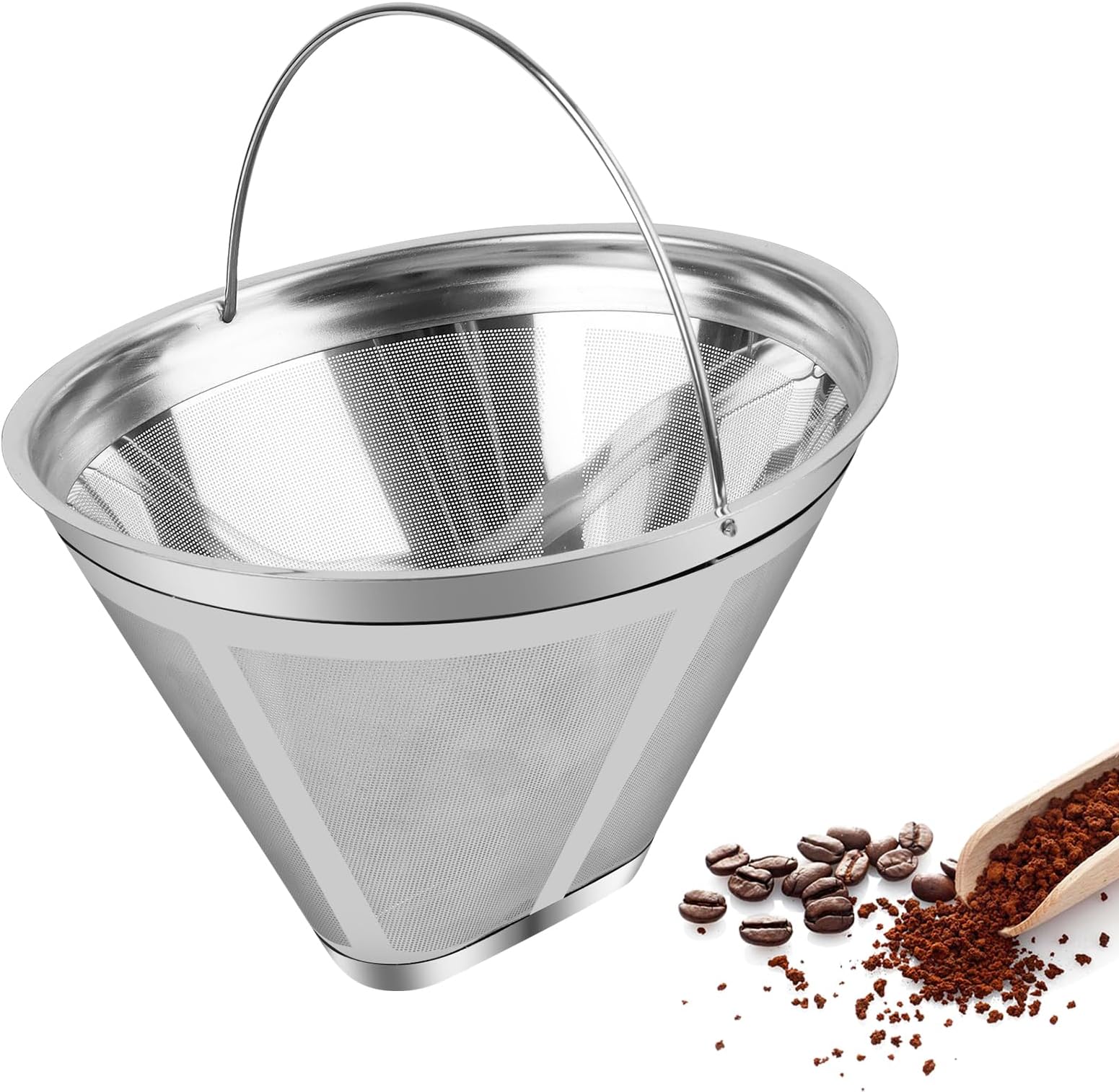 Fonyet Kaffeefilter Größe 4 Wiederverwendbar Kaffeefilter Edelstahl ...