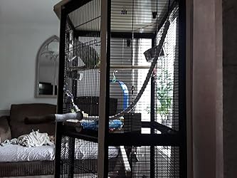 LITTLE FRIENDS Tall All Metal Corner Aviary Cage - Great For Birds ...