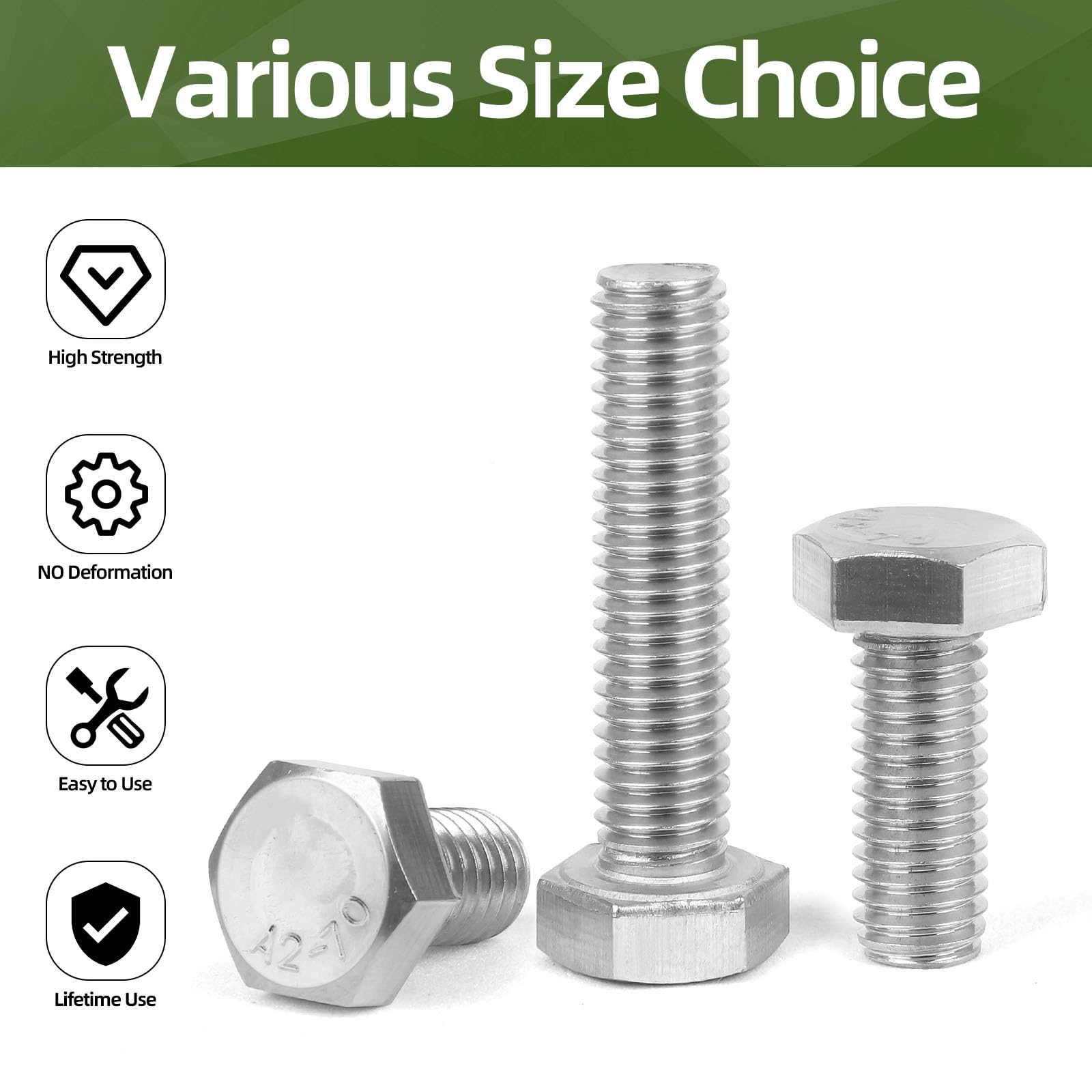 Snapklik.com : 20 PCS M6 X 10mm Hex Head Screw Bolt, External Hex Drive ...