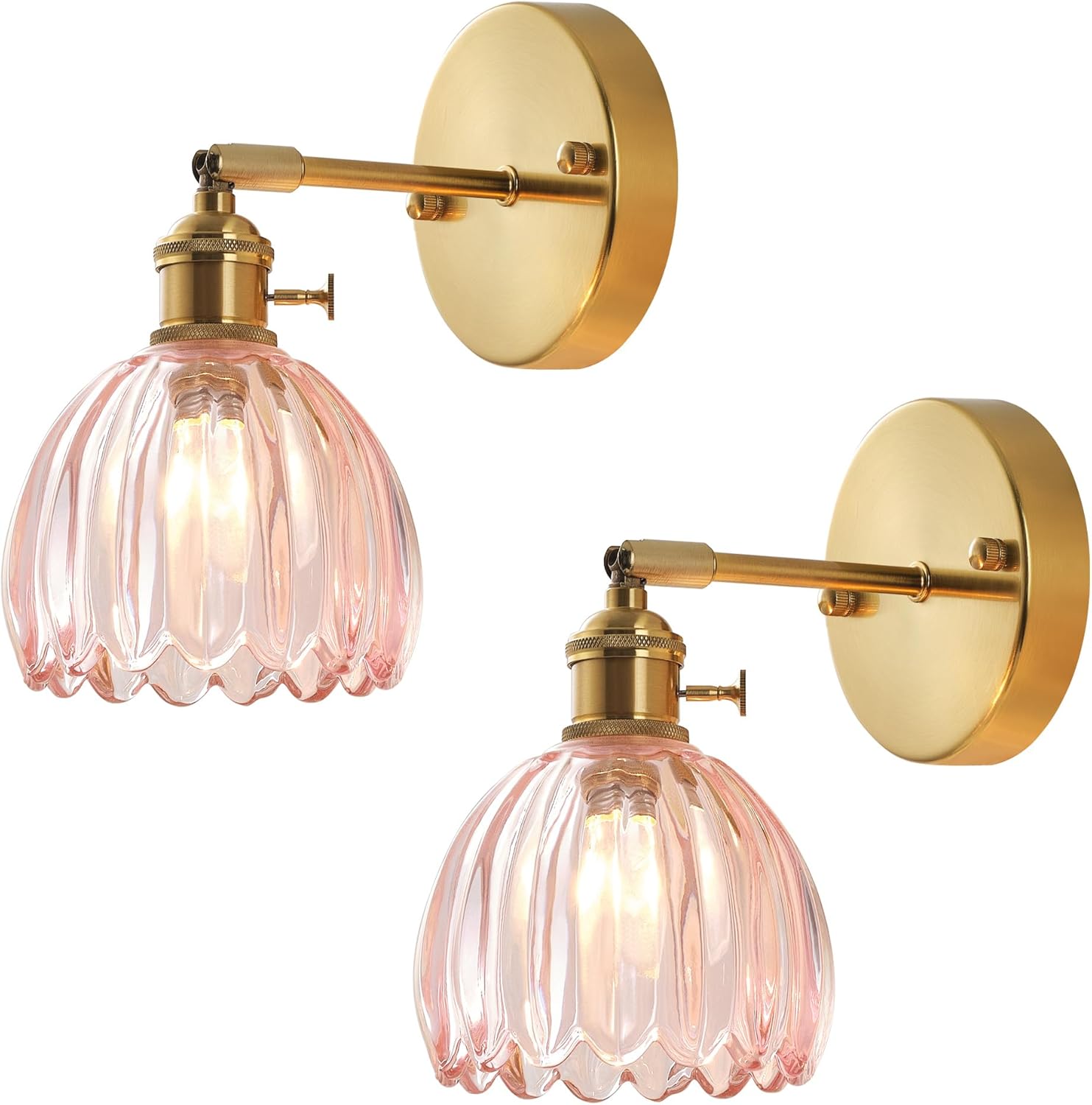 Plug in and Hardwired Wall Sconces, Luxury Vintage Tulip Crystal Glass ...