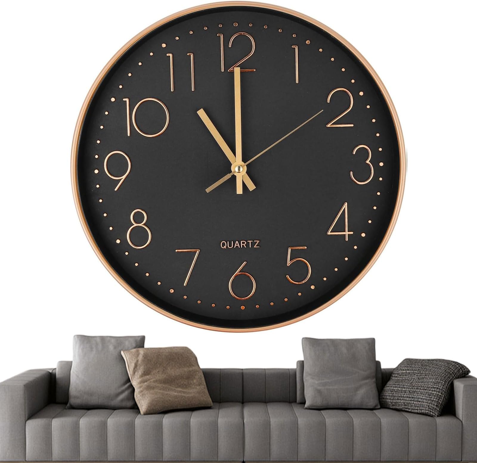 Amazon.de: VIKMARI Glass wanduhr Silent-Non Ticking Wand Clocks ...