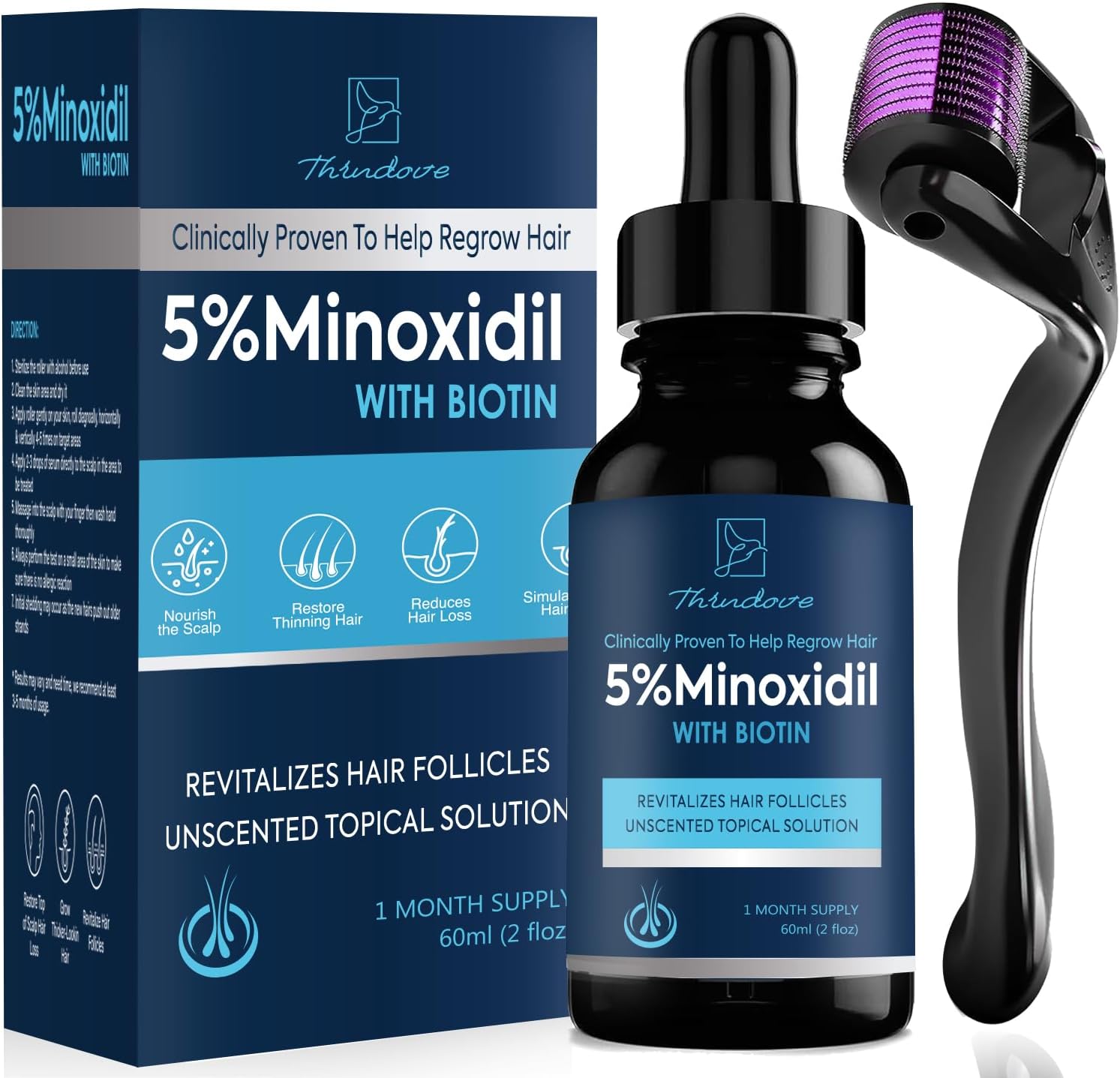 Amazon.com : 5% Minoxidil Hair and Beard Growth Serum - Natural ...