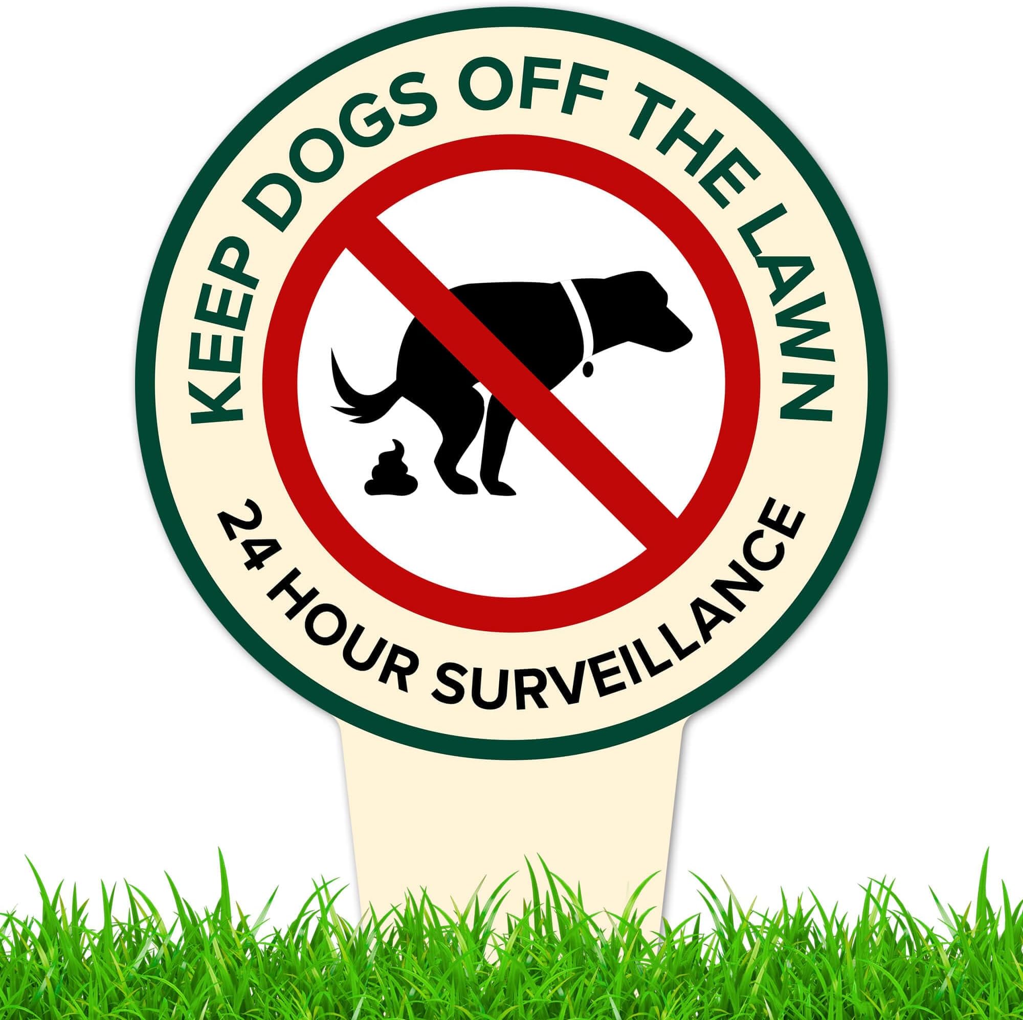 Amazon.com: Keep Dogs Off The Lawn, 24 Hour Surveillance Sign, 7x13 ...