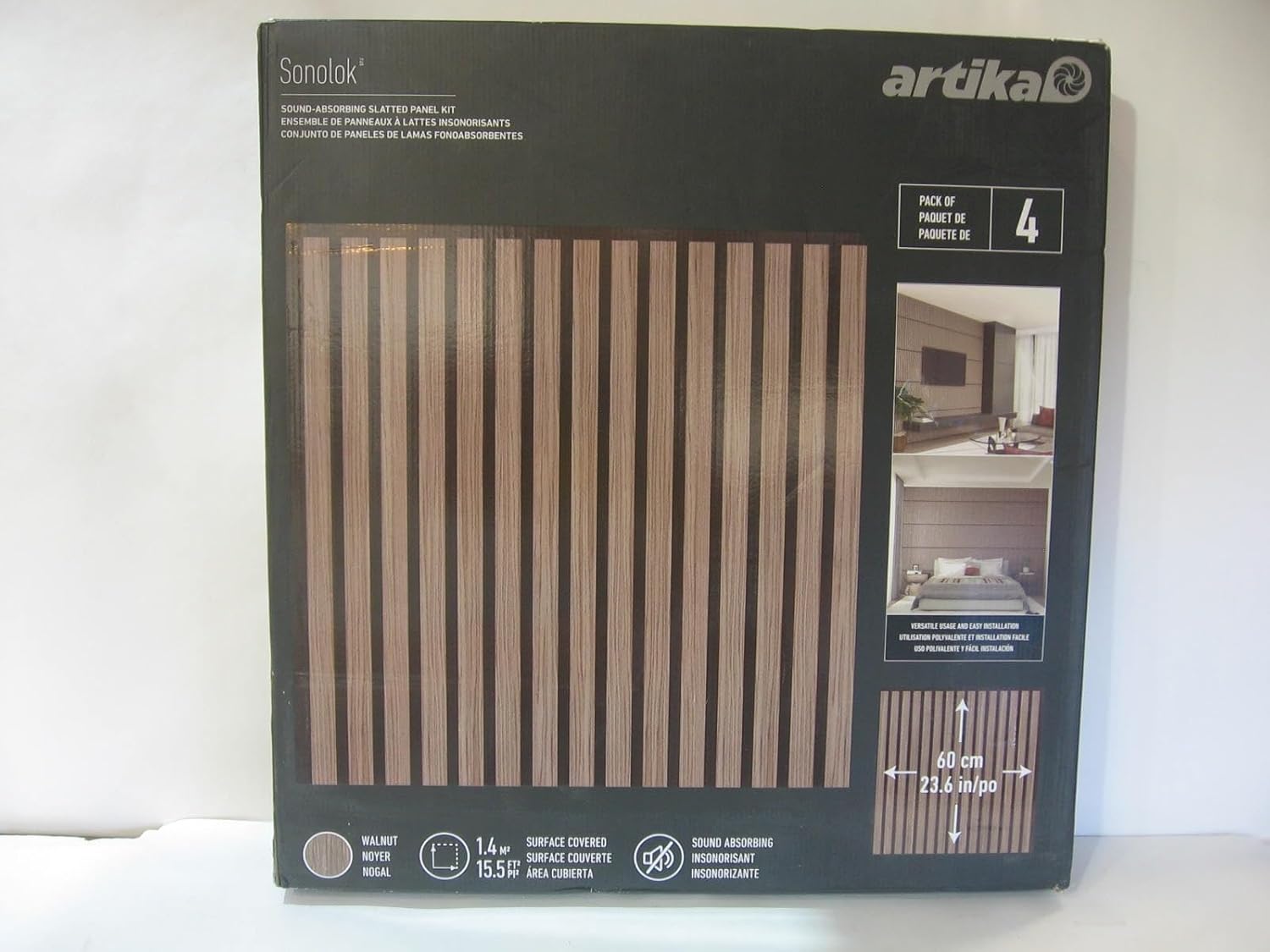 Amazon.com: Sonolok Acoustic Slat Panel Set 4-Pack 15.5 Square Feet ...