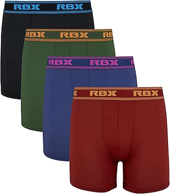 RBX Men's Boxer Briefs 4-Pack, Stretchy Performance Mesh Boxer Briefs ...