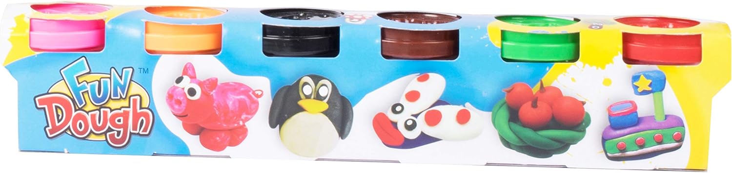 HTI Toys Fun Dough - Pack of 6 Dough Tubs : Amazon.co.uk: Toys & Games