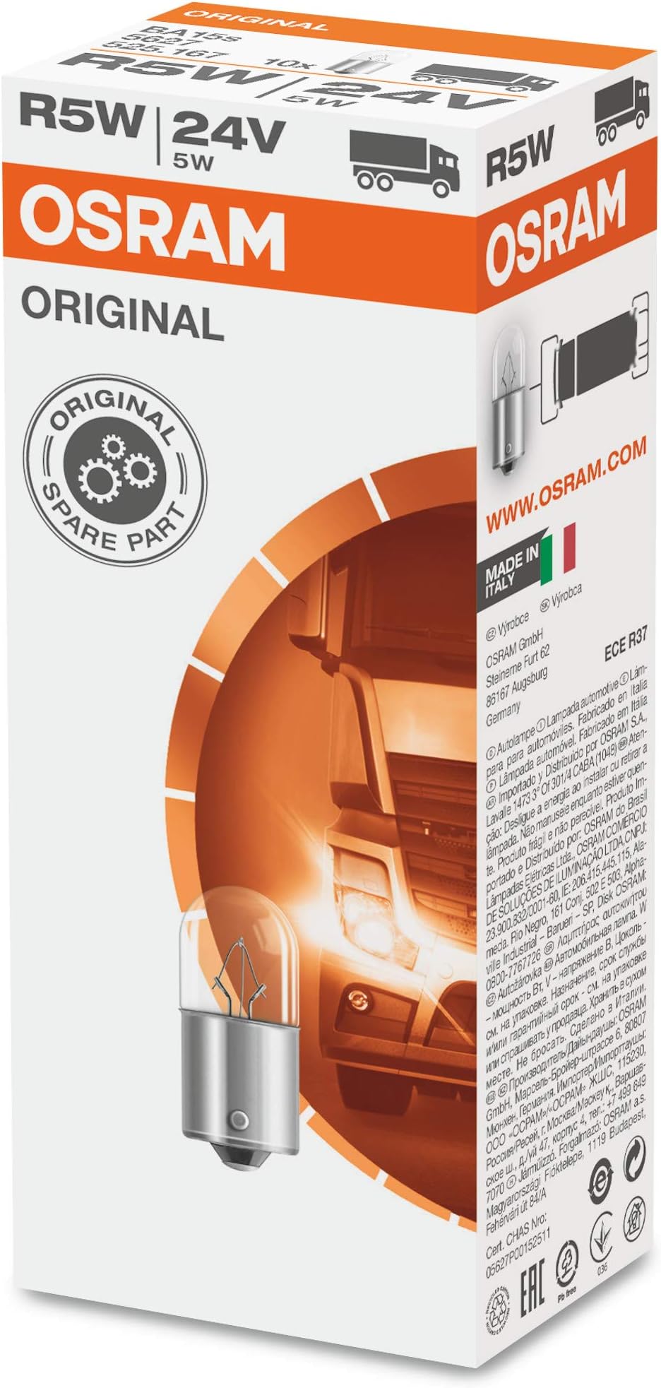 Amazon.com: Osram Original Bulbs R5W 5007-02B 12V 5W (Pair) : Automotive