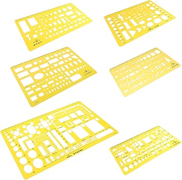 Amazon.com : VILLFUL 6Pcs Multipurpose Drawing Template Rulers ...