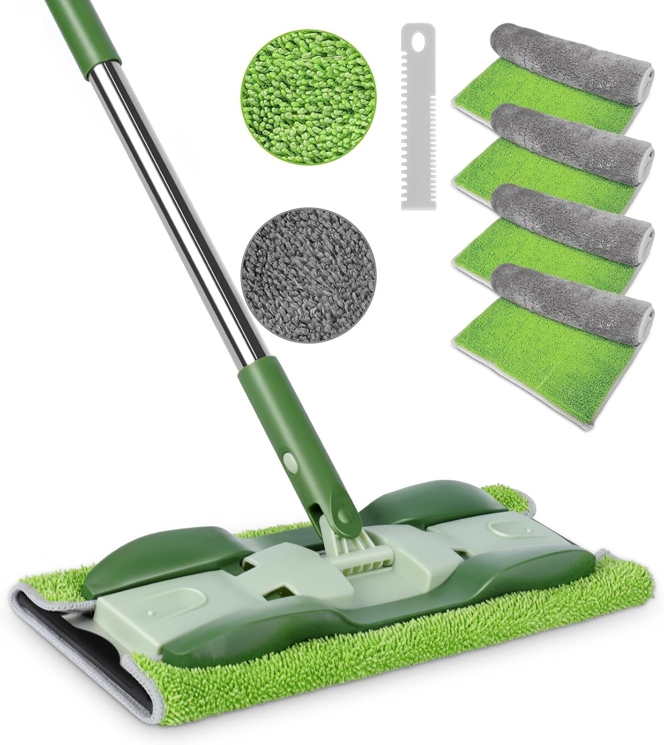 MASTERTOP Mocio Piatta Microfibra, Mocio Lavapavimenti con Manico Super ...