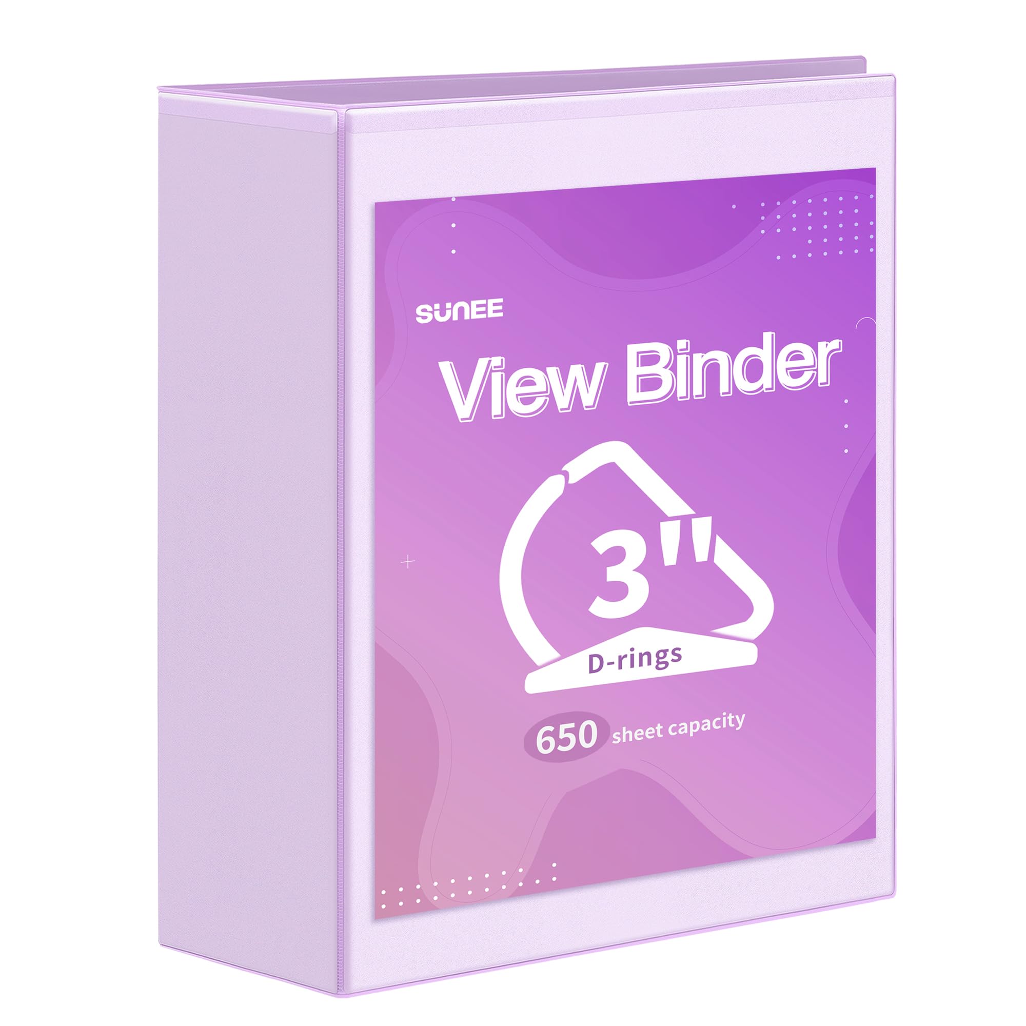 Amazon.com : SUNEE 3 Ring Binder 3 Inch D Ring, Clear View Binder Three ...