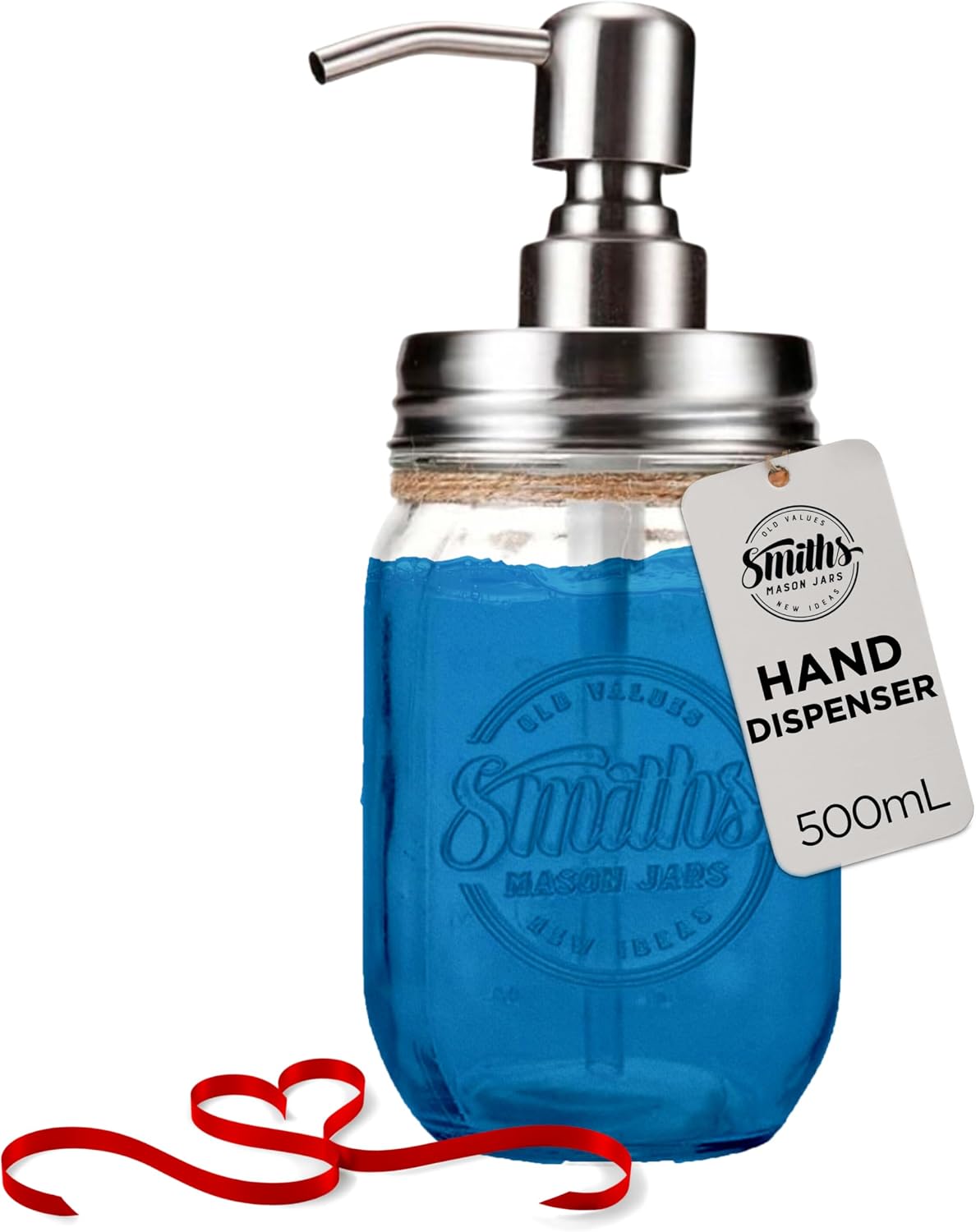 Amazon.com: Smith's Mason Jars 500ml Refillable Liquid Hand Soap Jar ...