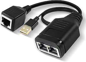 XMSJSIY Ethernet Splitter 1 to 2 Internet Splitter RJ45 Female to 2 ...