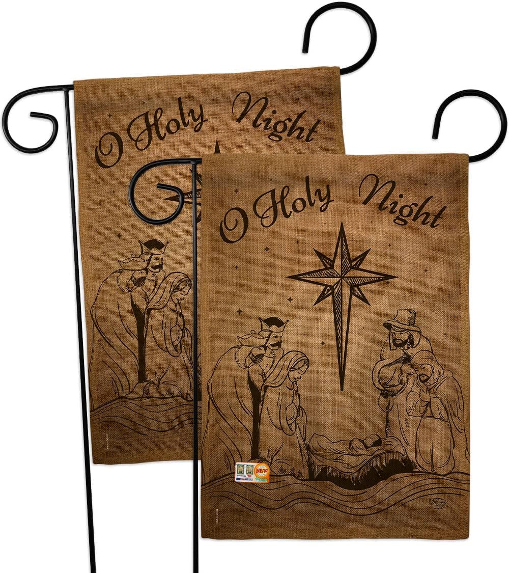 Amazon.com : Ornament Collection GP191078-DBAE Holy Night Burlap Winter ...