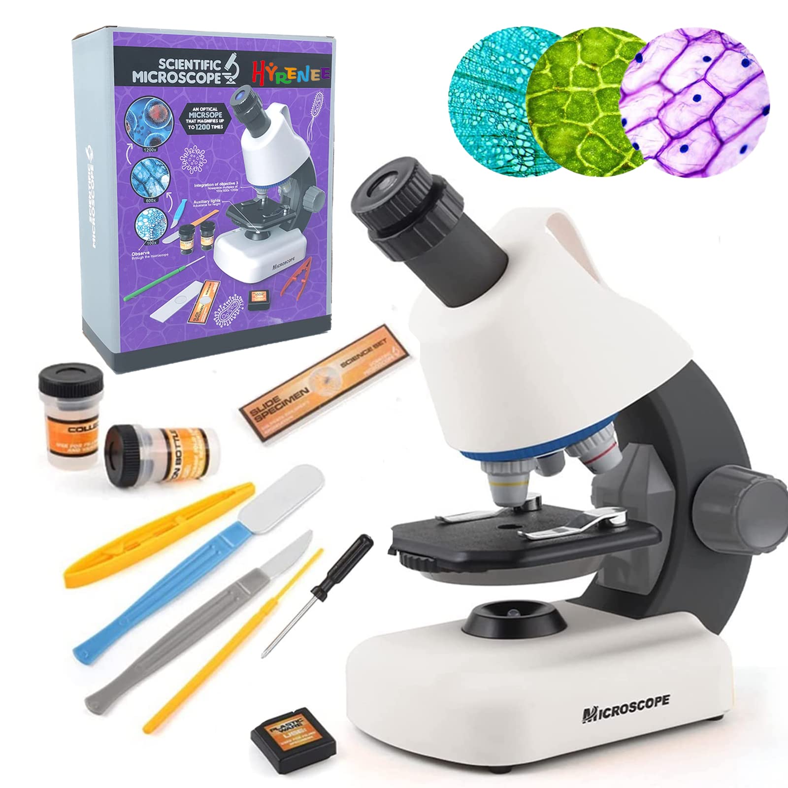 Buy Microscope for Kids - Up to 40-1200x Zoom,STEM Kit with Microscope ...