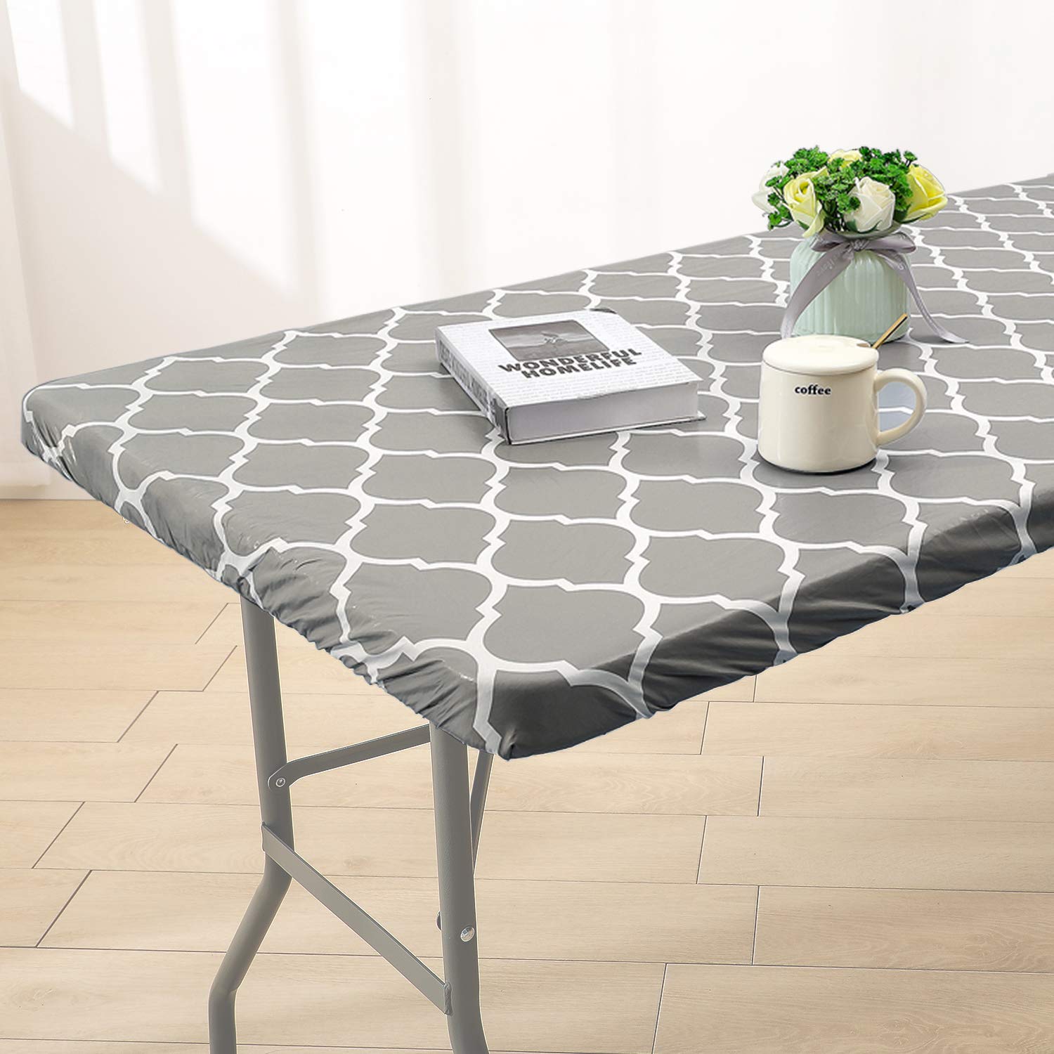 Amazon.com : Zhuqing Picnic Table Cover 4ft Rectangle, Vinyl Fitted ...