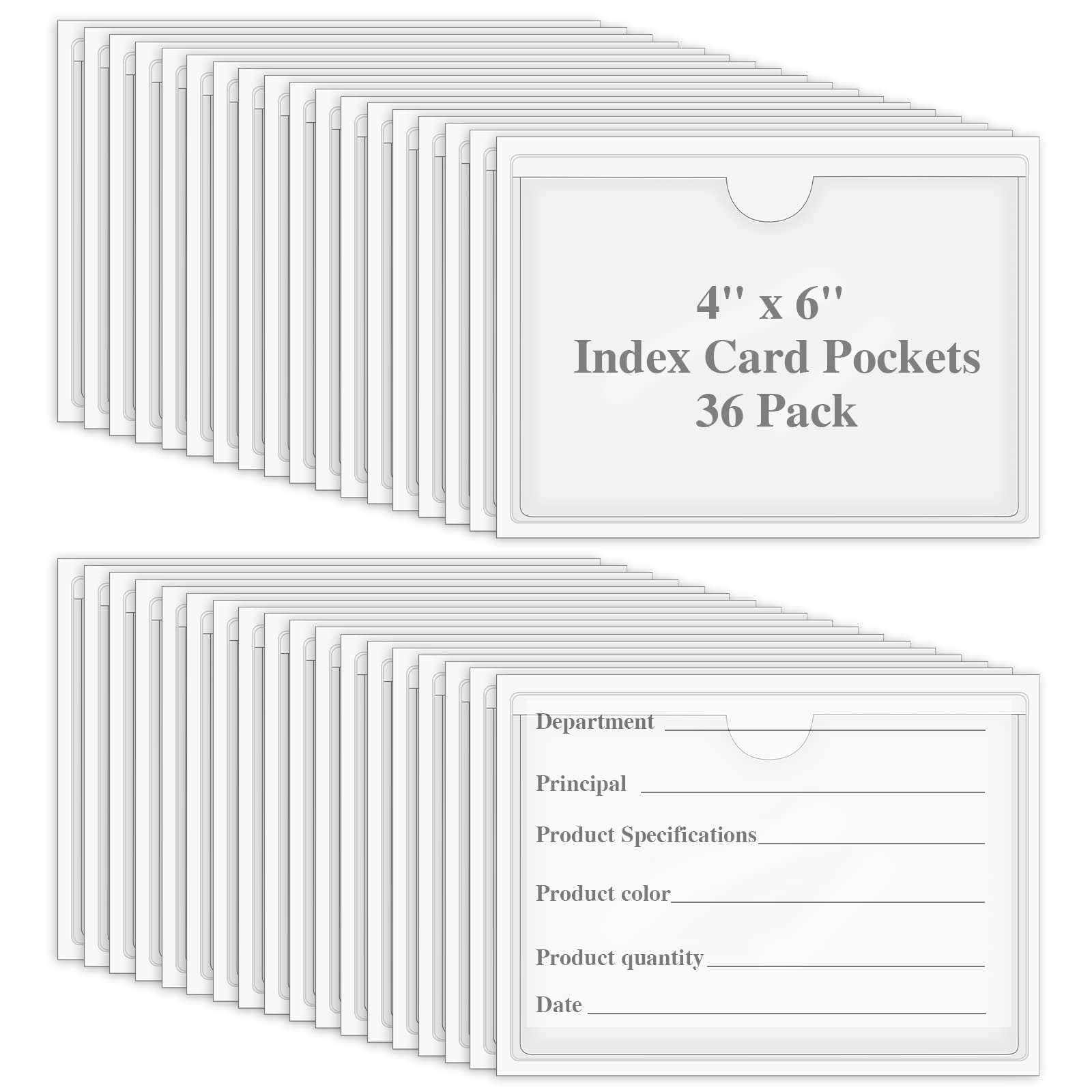 Snapklik.com : 36 Pack Adhesive 4" X 6" Index Card Pockets