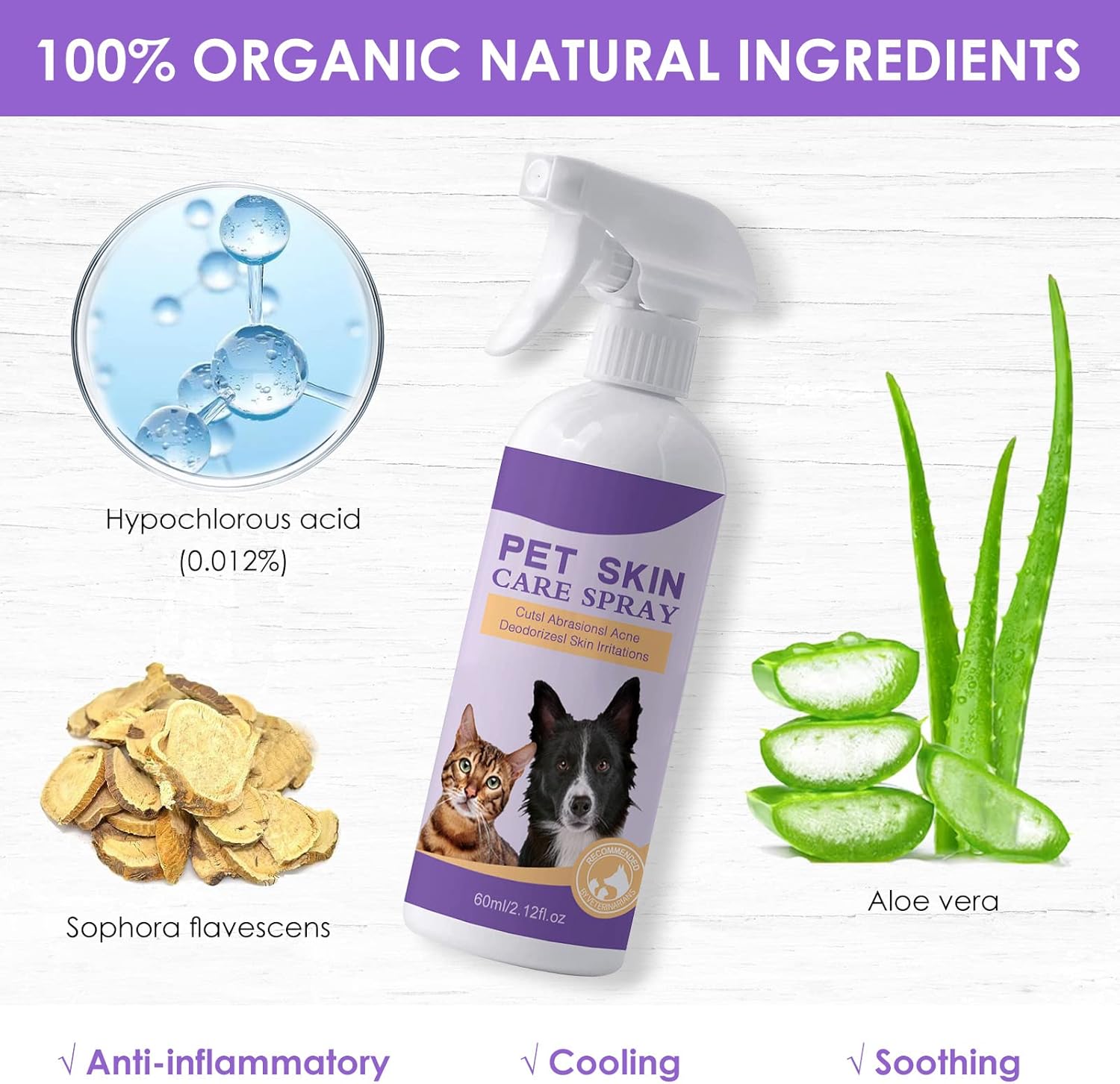 Spray para aliviar la picazón del perro, anti puntos calientes, picazón ...