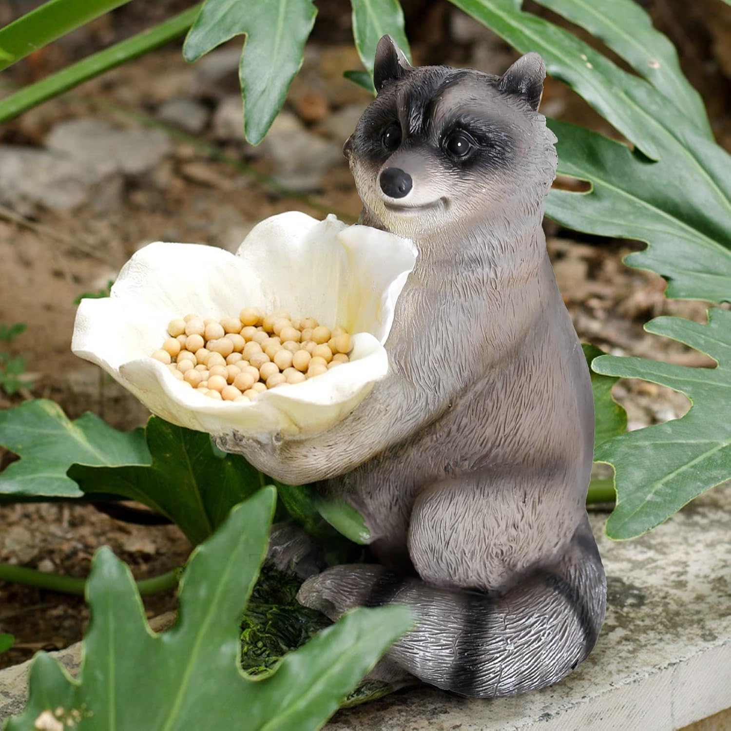 Amazon.com : Racoon Bird Feeder Decorations for Outside Ground Outdoor ...