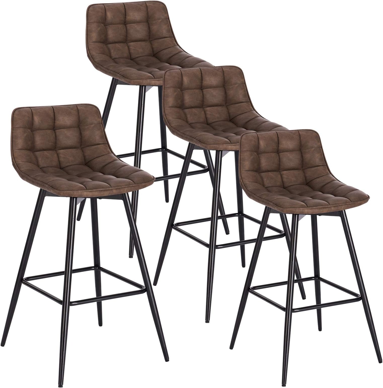 HOMCOM Lot de 2 tabourets de Bar chaises Hautes chaises de Cuisine avec ...