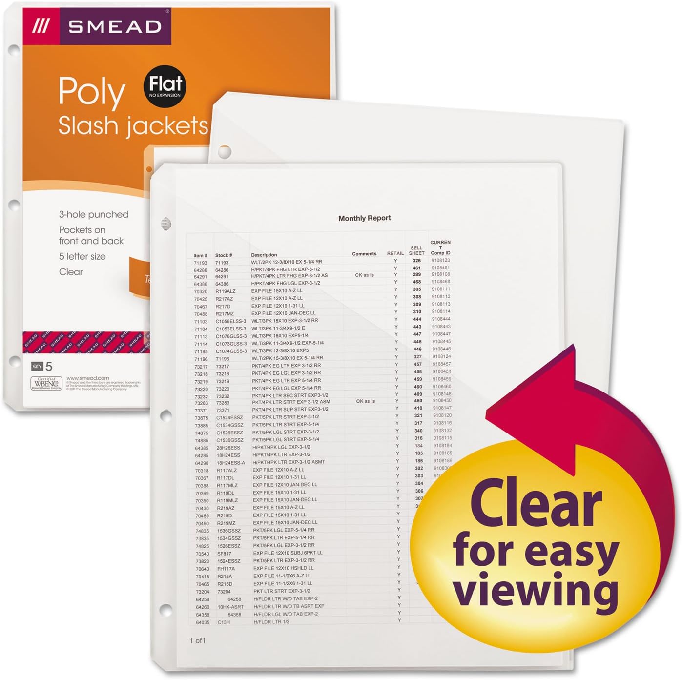 Amazon.com : Smead 89506 Organized Up Poly Slash Jackets Letter ...