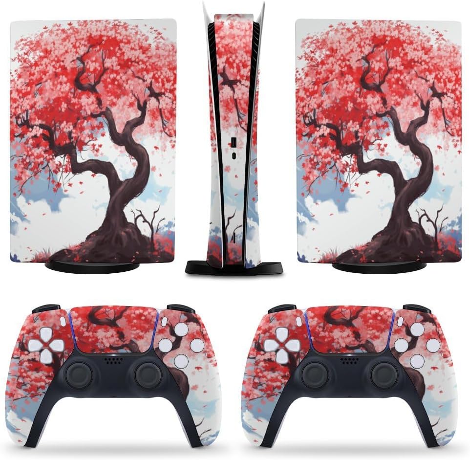 Amazon.com: Buyidec Cherry Tree Blossom for PS5 Skin Console and Controller Accessories Cover ...
