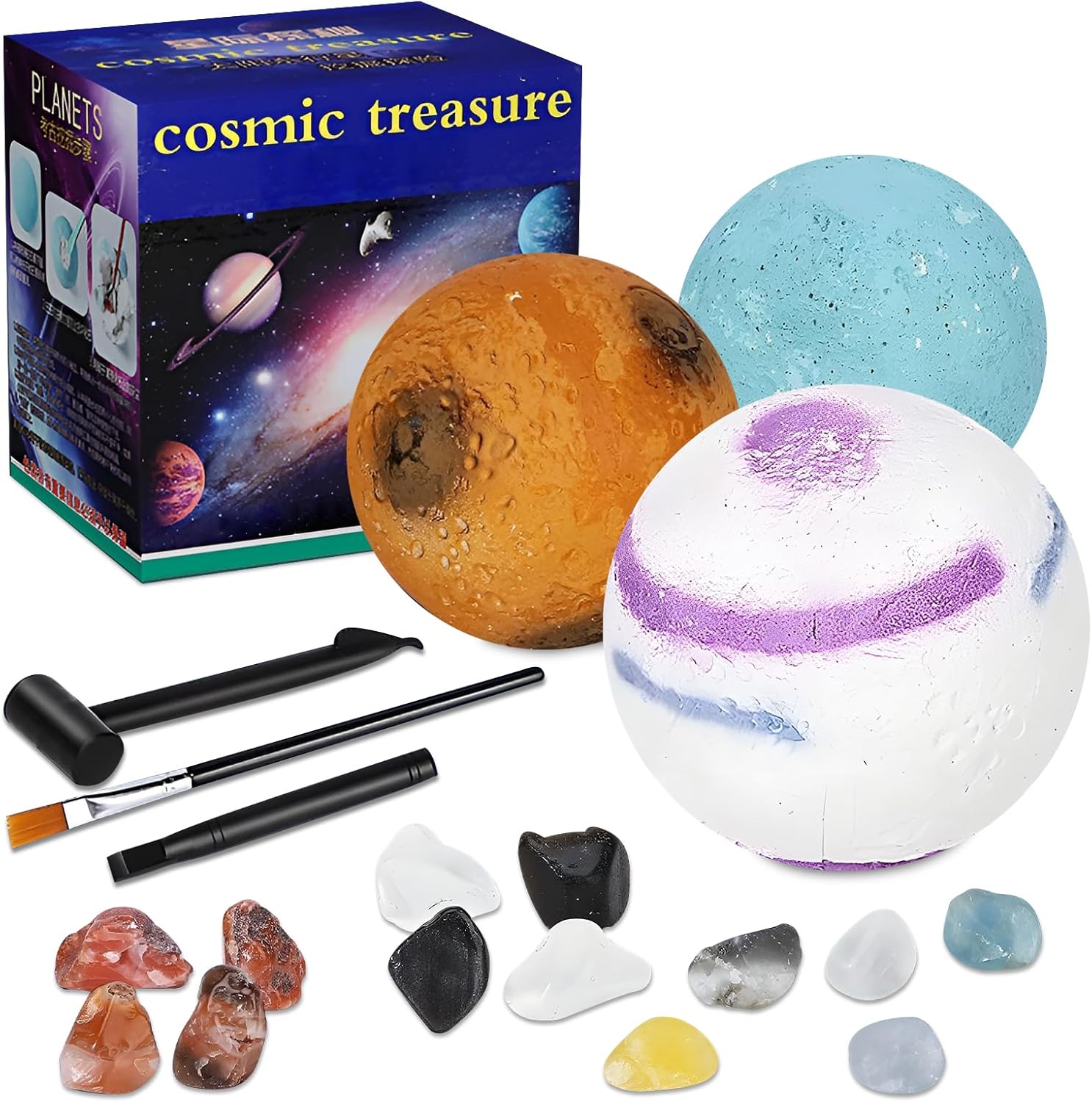 Toys for 5 6 7 8 9 10 Year Old Boys, Gemstone Dig Kit Real Crystals ...