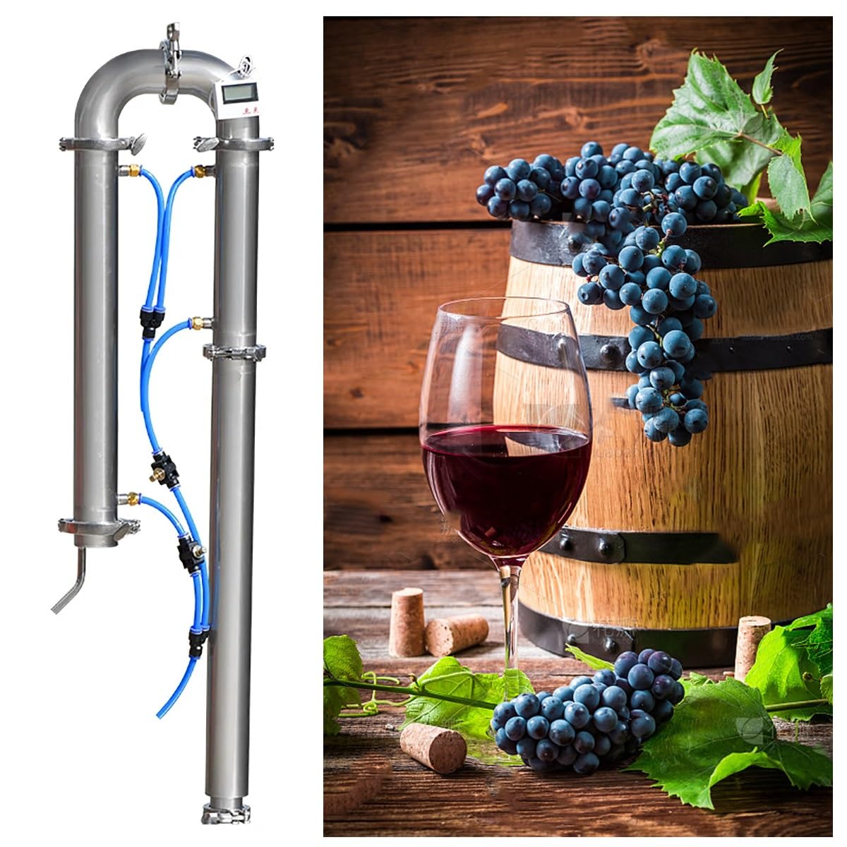 Distillation Tower 2 Inch Stainless Steel Tubular Column - 13-26 Gallon ...
