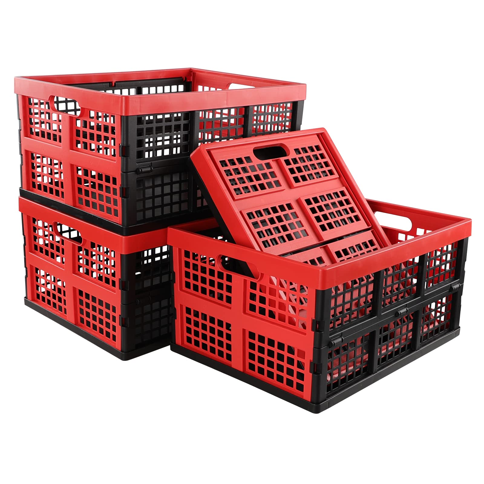 Collapsible Plastic Storage Crate 3-Pack 42 Liter Collapsible Storage ...