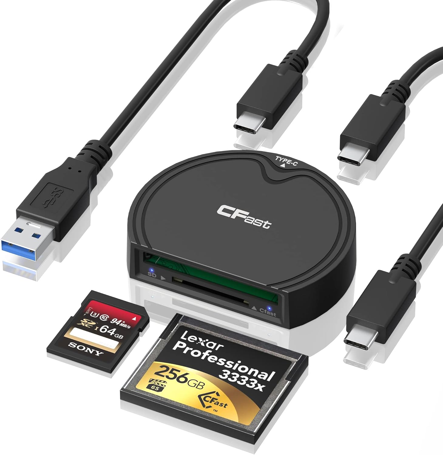 Amazon.com: CFast Card Reader, USB 3.2 Gen 2 10Gbps USB A/USB C CFast 2 ...