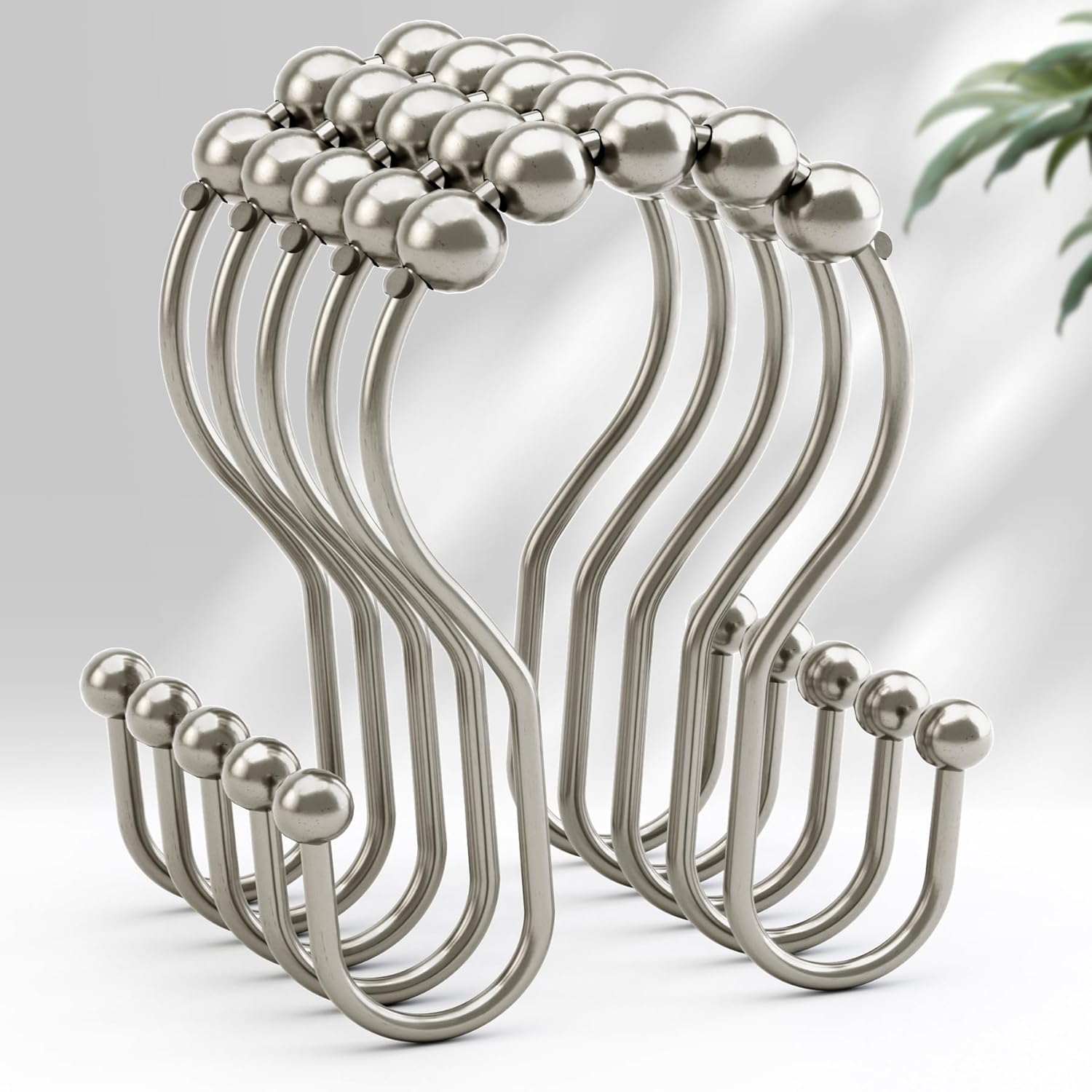 Amazon.com: AmazerBath Shower Curtain Hooks, Shower Curtain Rings ...