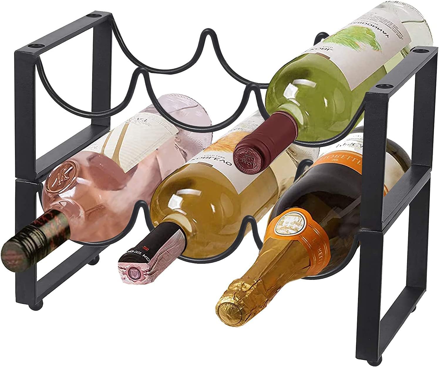 Amazon.com: RiteSune 2 Tier Metal Wine Racks Countertop, Stackable Wine ...