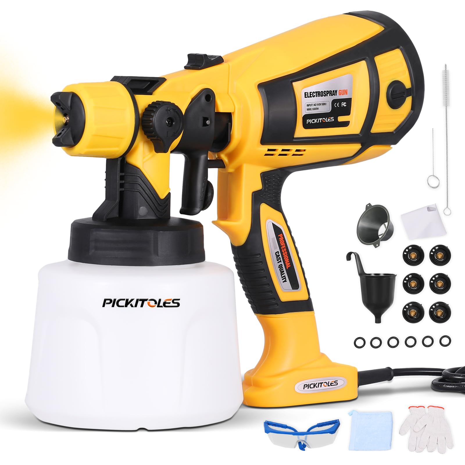 PICKITOLES 1000W Paint Sprayer HVLP Electric Spray Paint Gun for ...