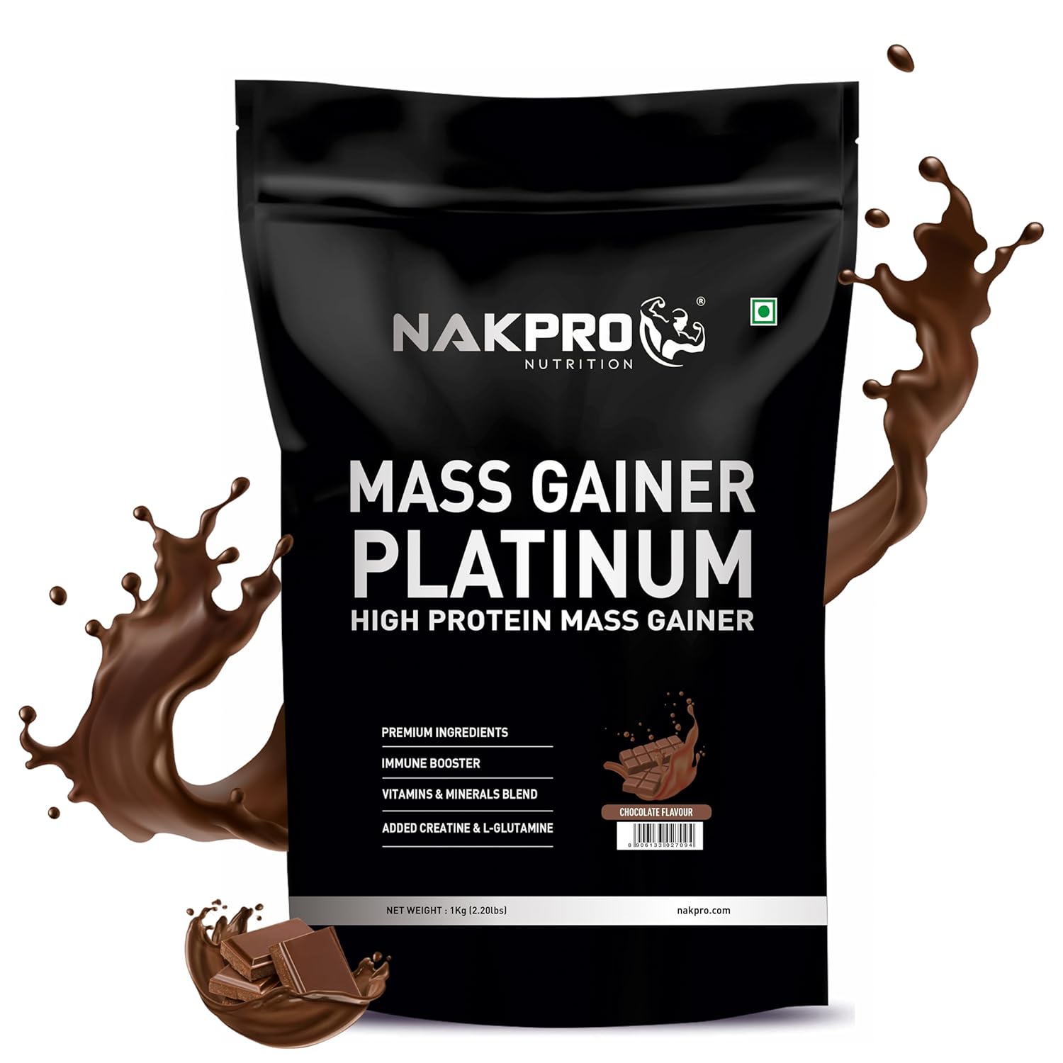 NAKPRO Platinum Mass Gainer | 27g Protein, 58.79g Carb, 4.04g Fat per ...